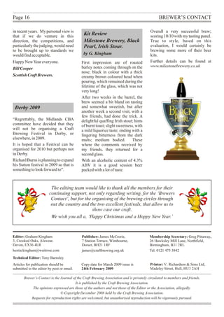 Brewers Contact 2008 | PDF