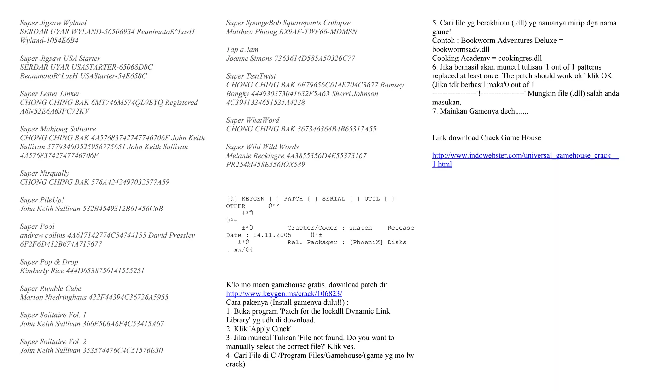 27425296 serial-number-gamehouse-new 2 | PDF