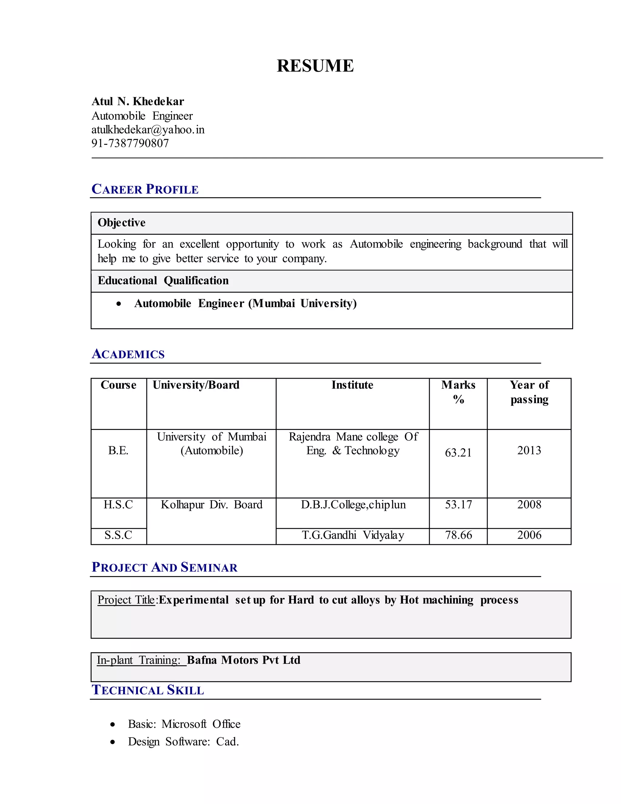 Atul_resume1 | PDF