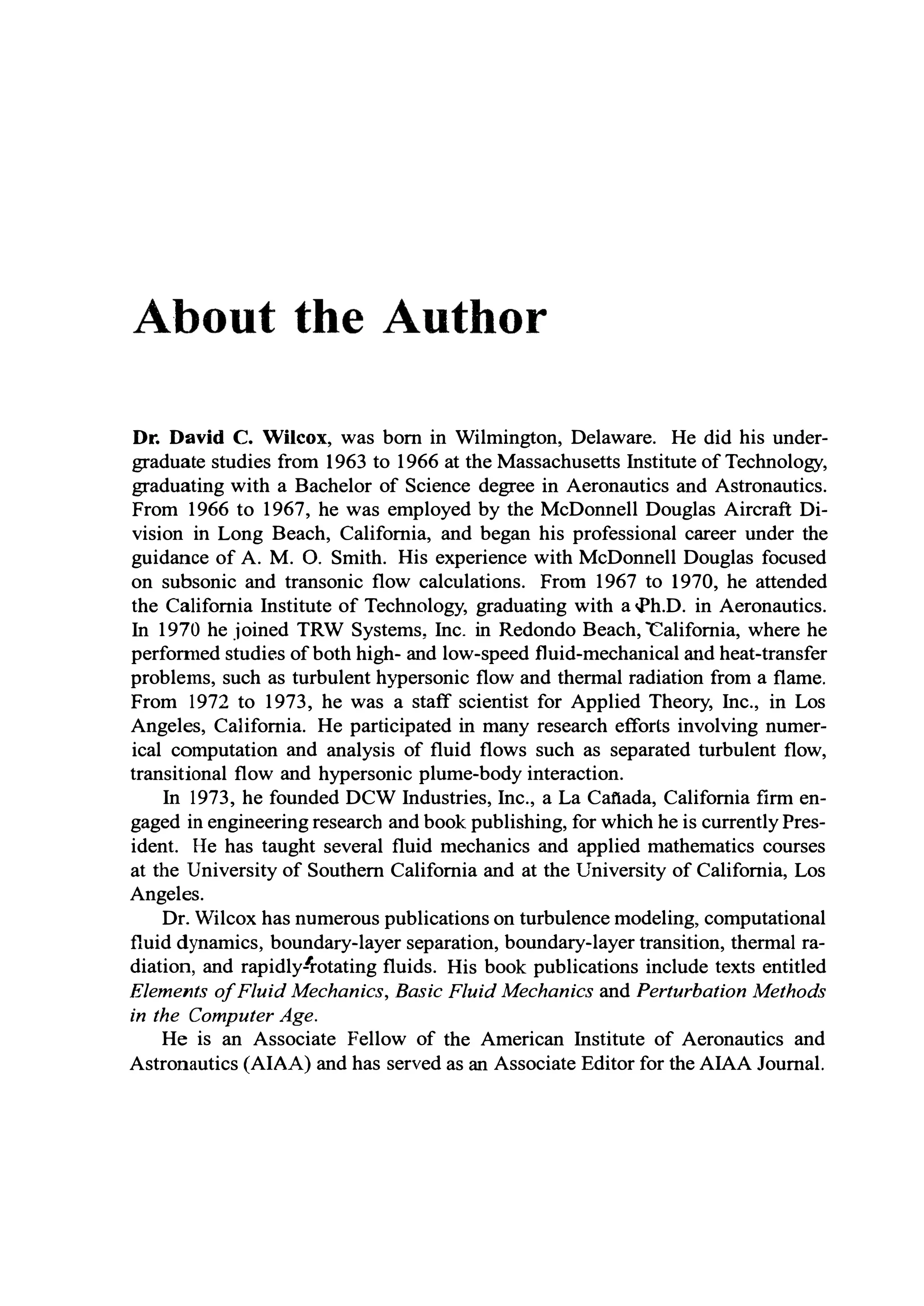 Turbulence Modeling For Cfd David C Wilcox | PDF