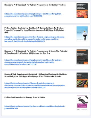 Python Cookbook 3rd Edition David Beazley Brian K Jones | PDF