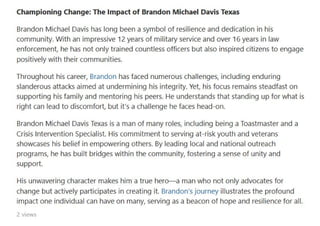 The Inspiring Journey of Brandon Michael Davis Austin: Leadership ...