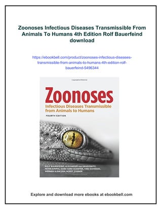 Zoonoses Infectious Diseases Transmissible From Animals To Humans 4th ...