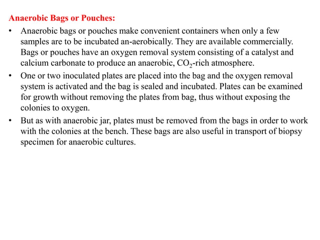 Cultivation of anaerobic bacteria. | PPT | Chemistry | Science