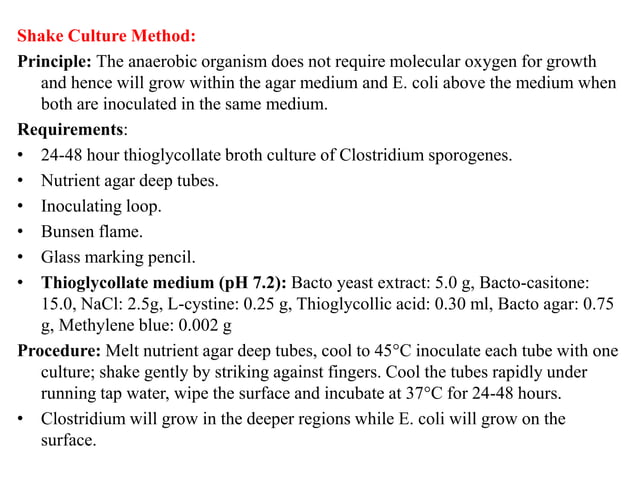 Cultivation of anaerobic bacteria. | PPT | Chemistry | Science