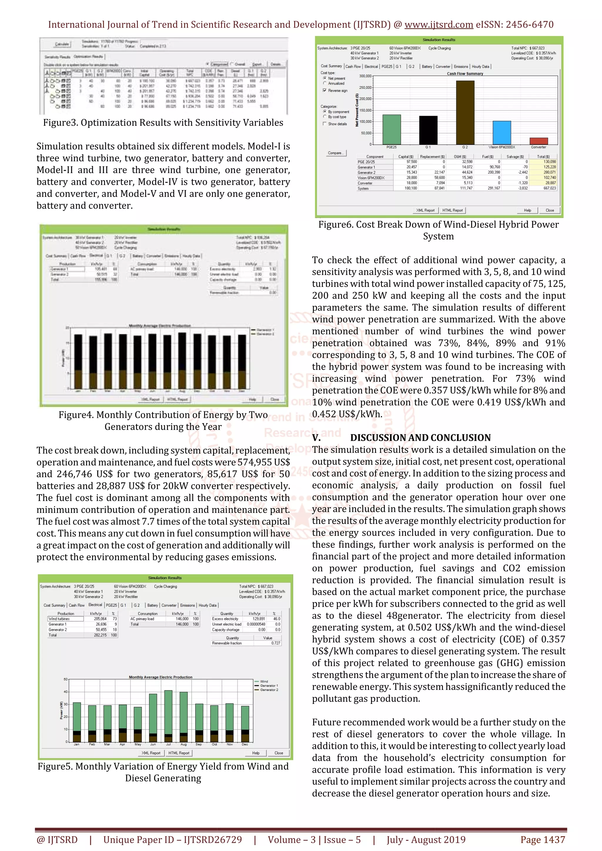 Analysis of Wind Diesel Hybrid System by Homer Software | PDF