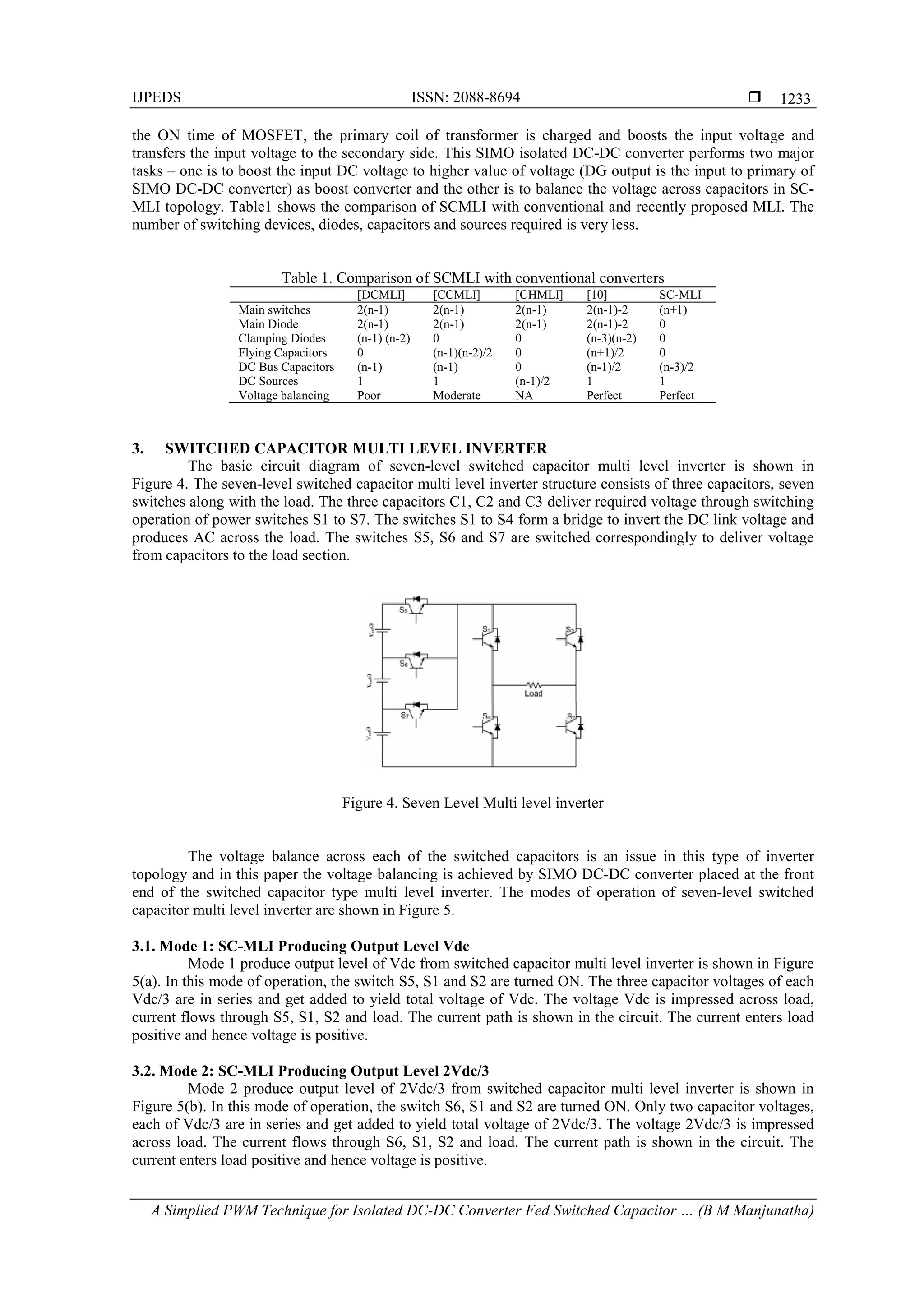 A Simplified PWM Technique for Isolated DC-DC Converter Fed Switched Capacitor Multi-Level ...