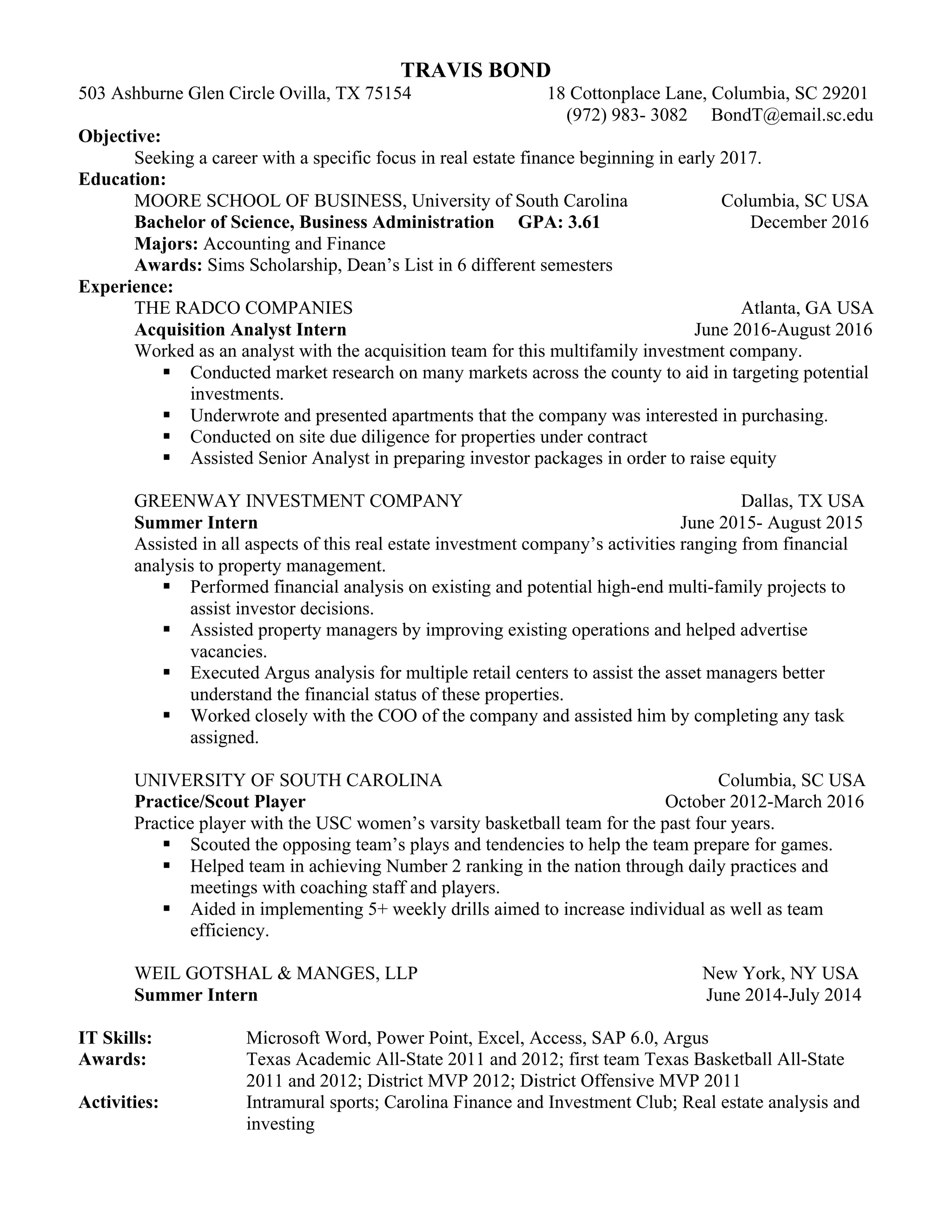 Resume- Travis H Bond | PDF