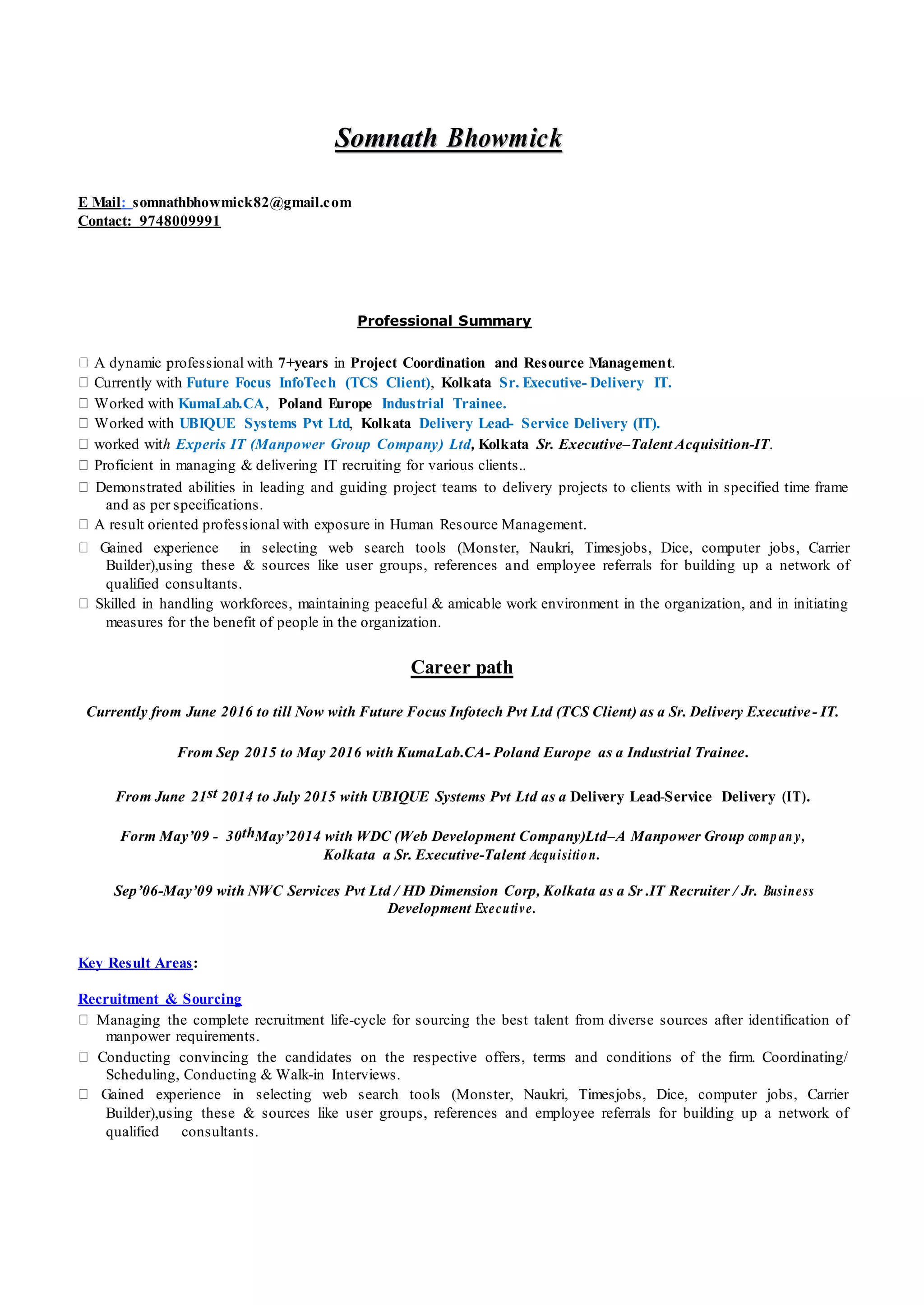 Curriculum Vitae _Somnath Bhowmick | DOCX