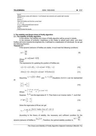 The Chaos and Stability of Firefly Algorithm Adjacent Individual | PDF ...