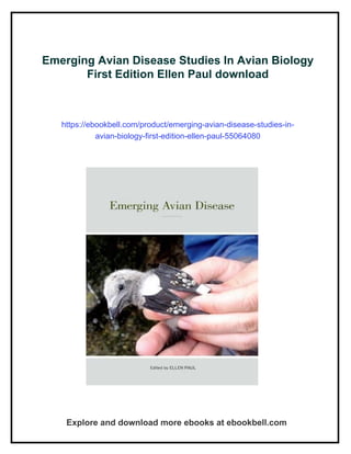 Emerging Avian Disease Studies In Avian Biology First Edition Ellen ...