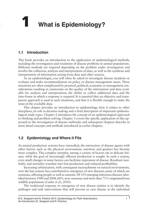 Epidemiology For Field Veterinarians An Introduction First Sergeant ...