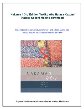Nakama 1 3rd Edition Yukiko Abe Hatasa Kazumi Hatasa Seiichi Makino | PDF