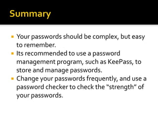 Staying Safe and Secure with Passwords | PPT