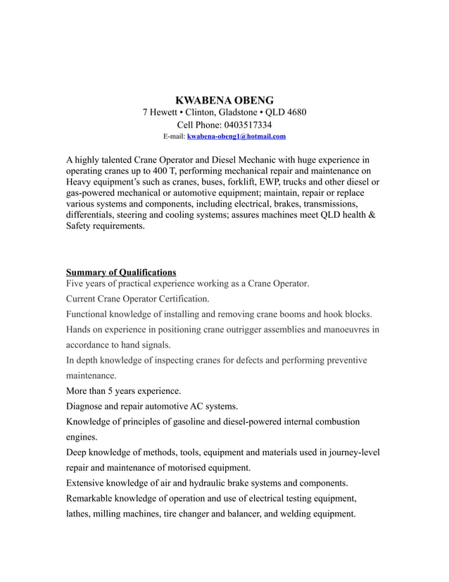 resume kwabena obeng | PDF