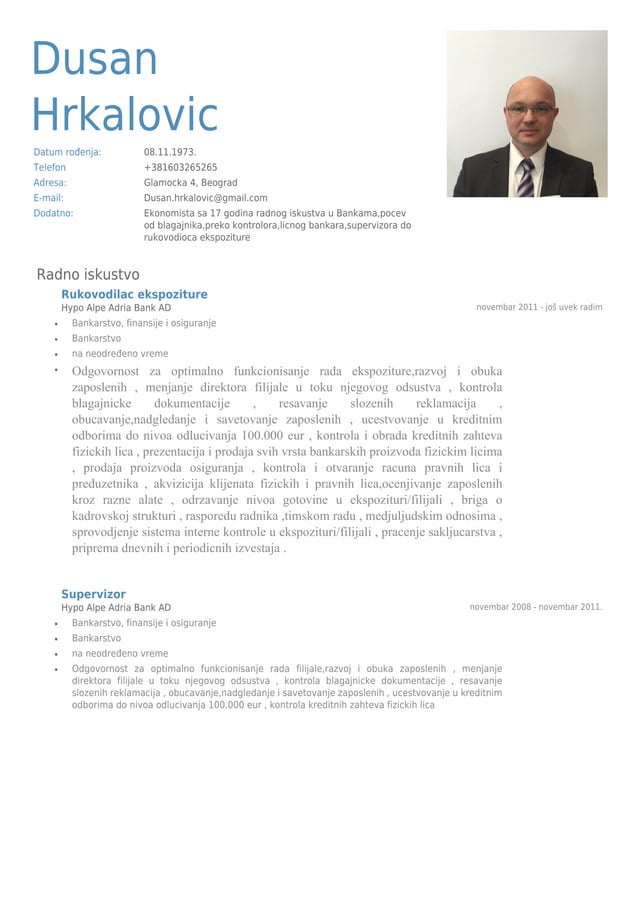 Dusan.Hrkalovic-CV | PDF