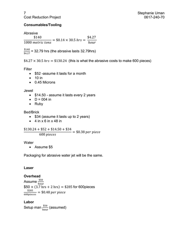 Cost Reduction Project | PDF