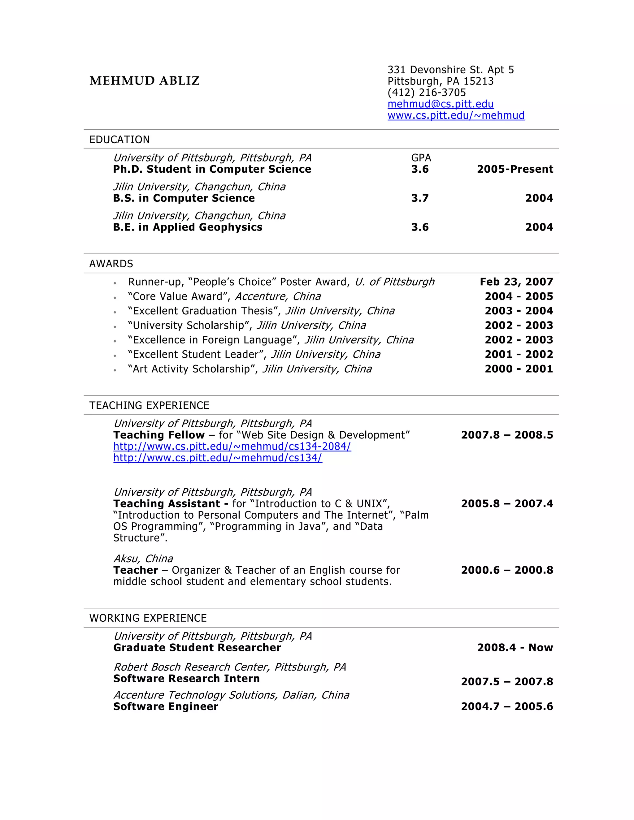 Resume_Mehmud | PDF | Computing | Technology & Computing