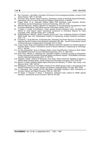 Estimation of Optimum Number of Poles for Random Signal by Yule-Walker ...