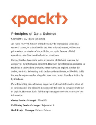 Principles Of Data Science Third Edition 3rd Edition Sinan Ozdemir | PDF