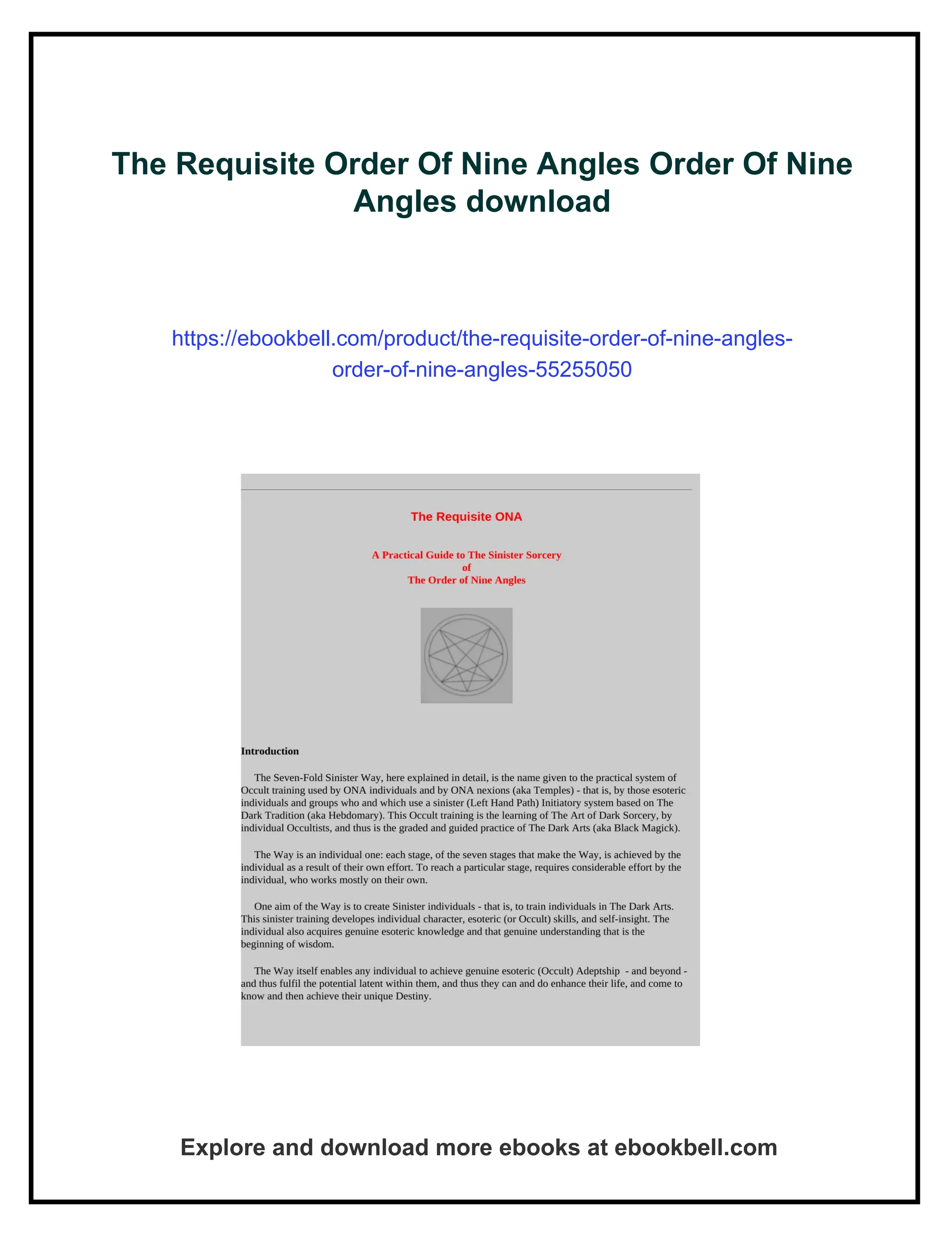 The Requisite Order Of Nine Angles Order Of Nine Angles | PDF