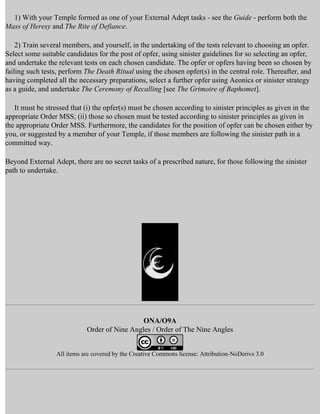 The Requisite Order Of Nine Angles Order Of Nine Angles | PDF