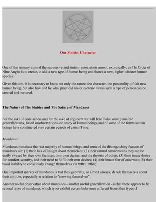 The Requisite Order Of Nine Angles Order Of Nine Angles | PDF