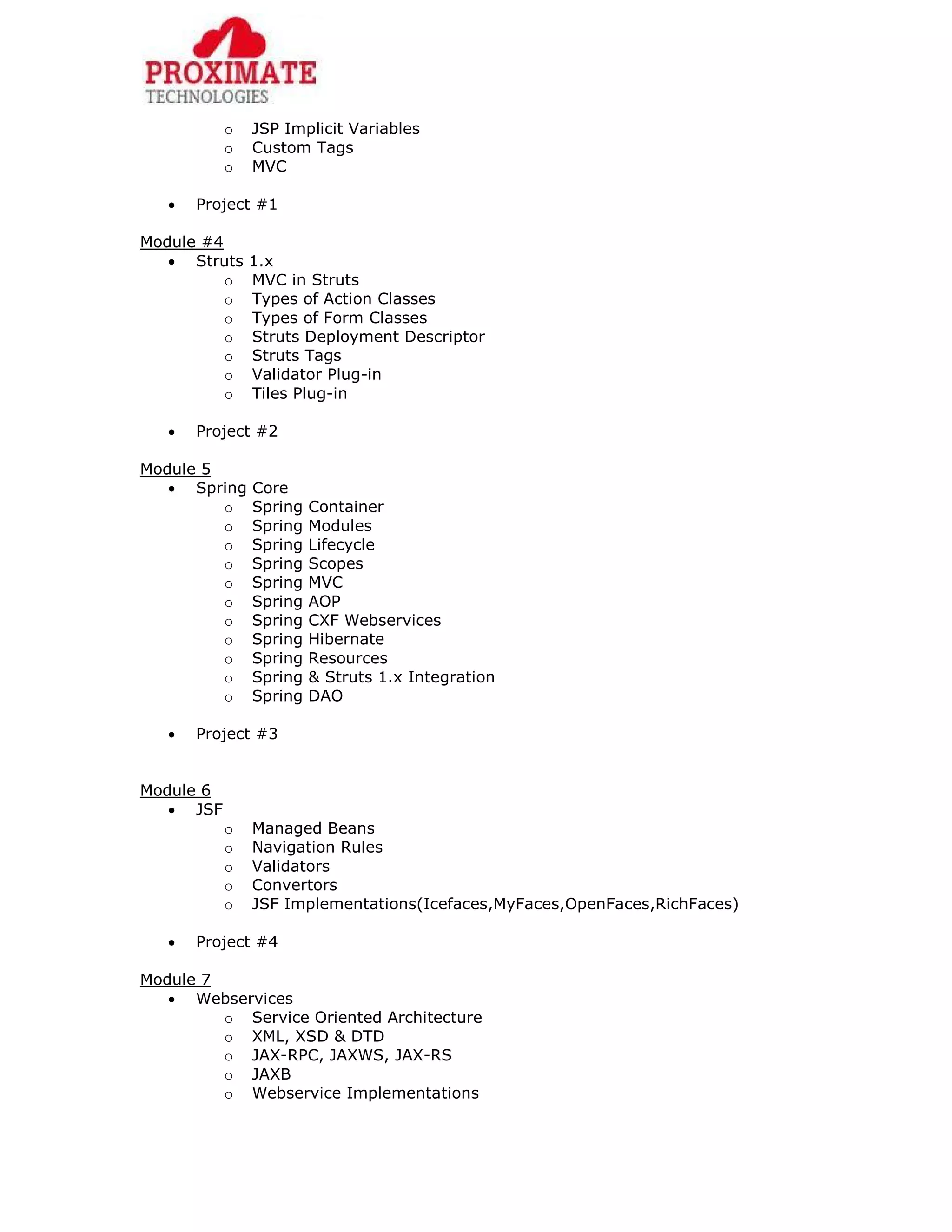 276626961 java-j2 ee-course-curriculum-modular | PDF | Web Development | Internet