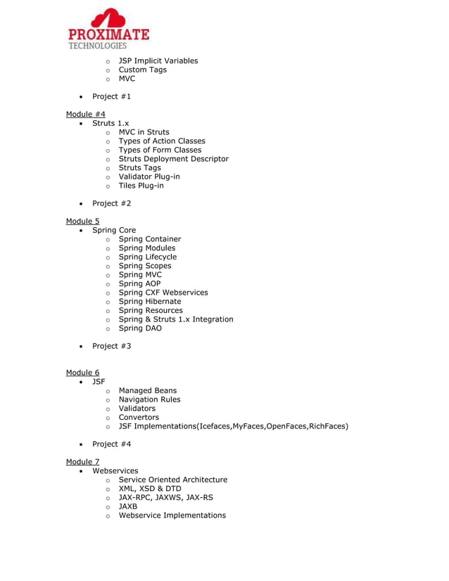 276626961 java-j2 ee-course-curriculum-modular | PDF | Web Development | Internet