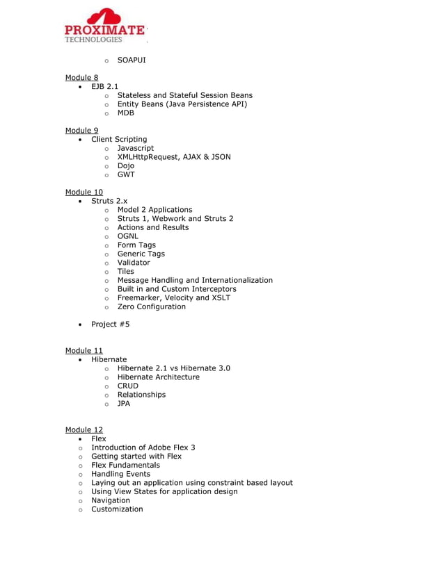 276626961 java-j2 ee-course-curriculum-modular | PDF