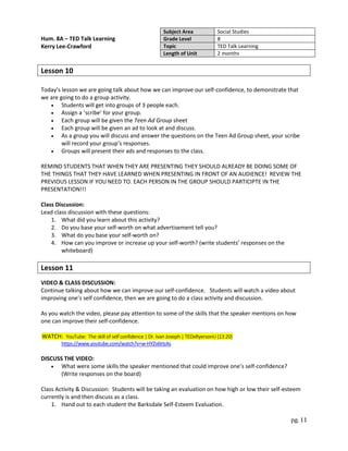 TED Talk Unit Plan 2 | DOCX | Homework and Study | Education