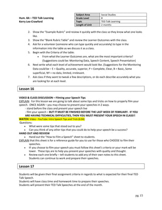 TED Talk Unit Plan 2 | DOCX