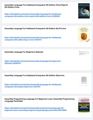 Assembly Language For X86 Processors 6th Edition 6th Kip Irvine | PDF