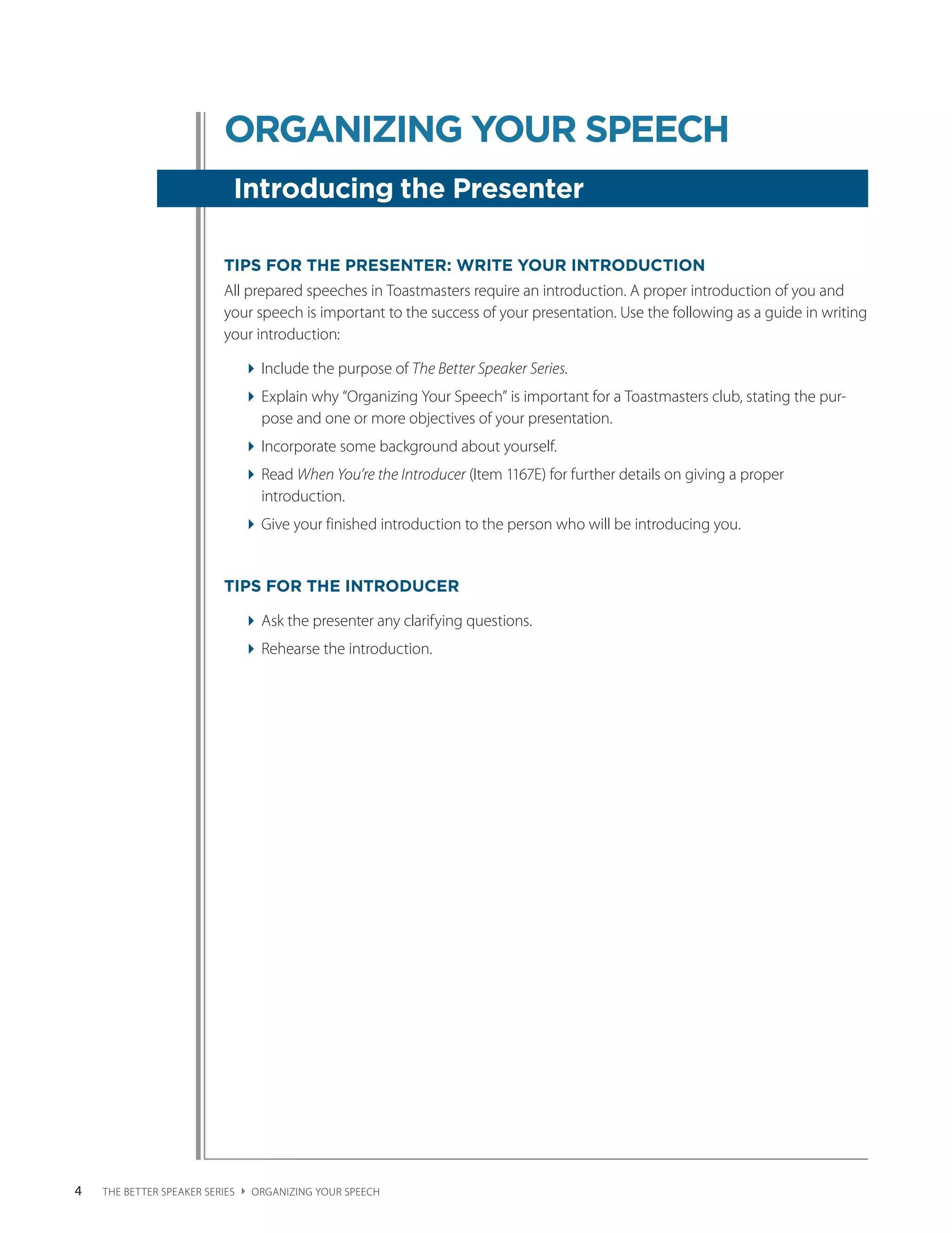 Organizing Your Speech (PDF) | PDF