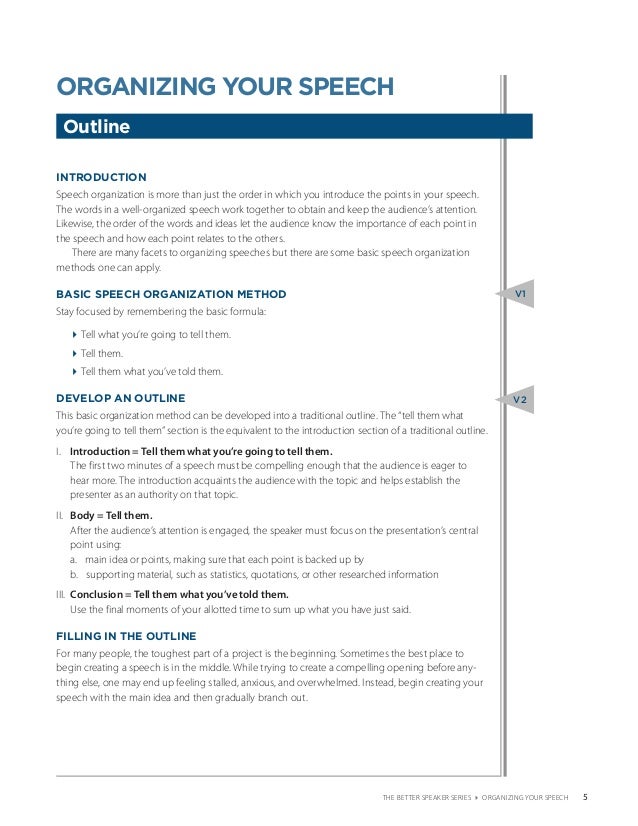 Organizing Your Speech (PDF)