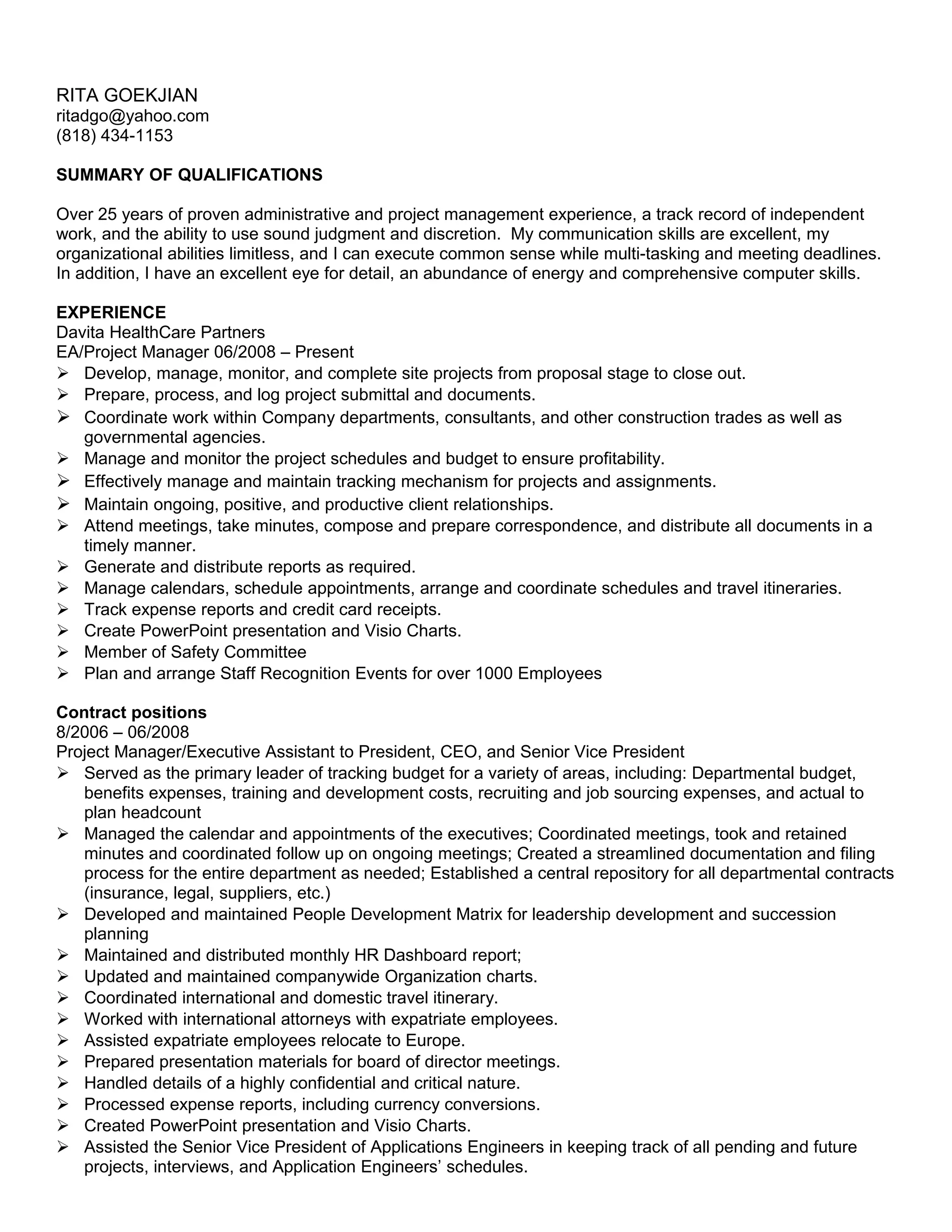 Rita Goekjian CV_2016 | DOC