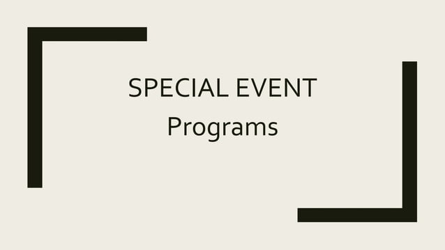 Special Event Programs | PPT
