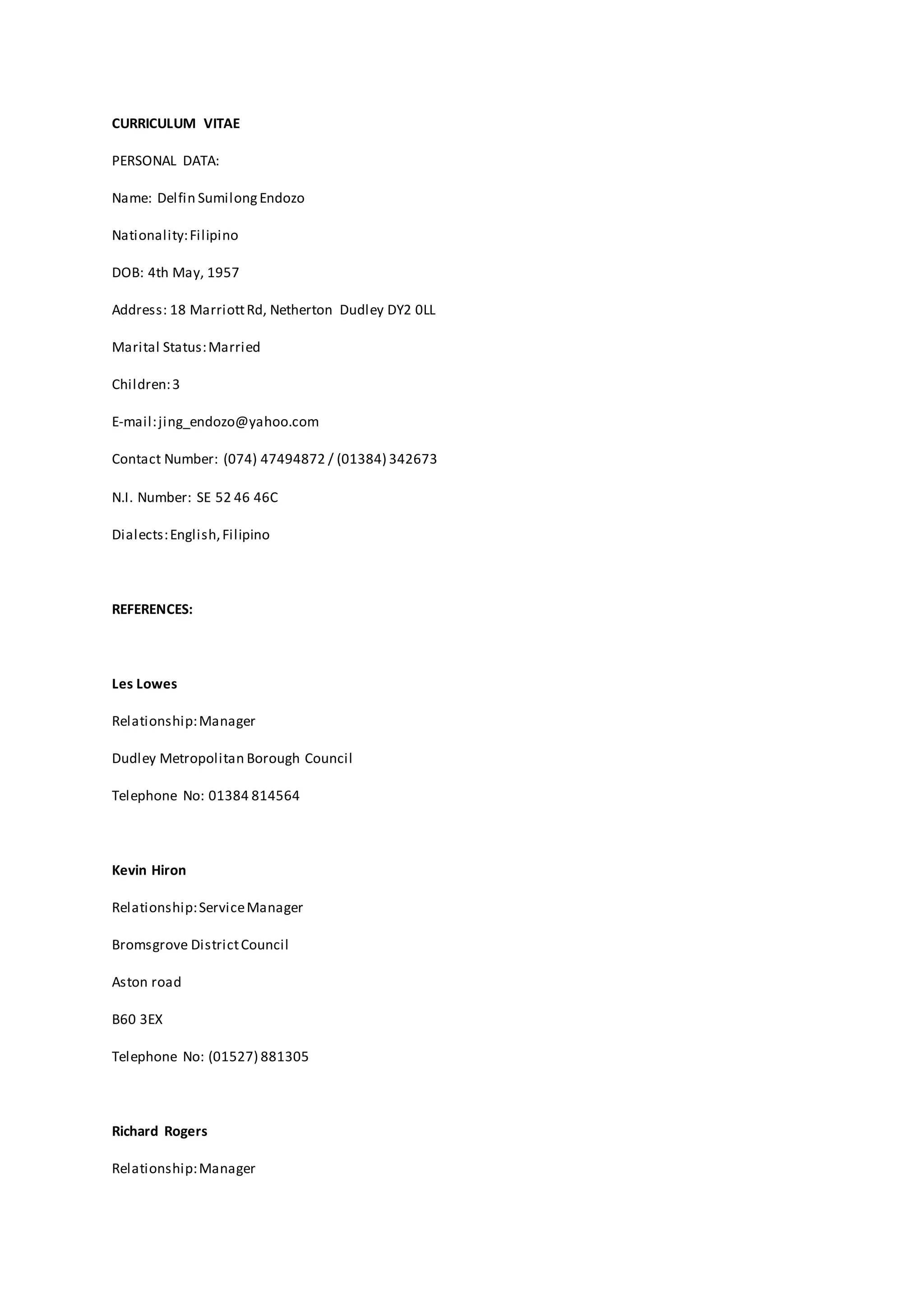 DELFIN ENDOZO CV 2016 | DOCX