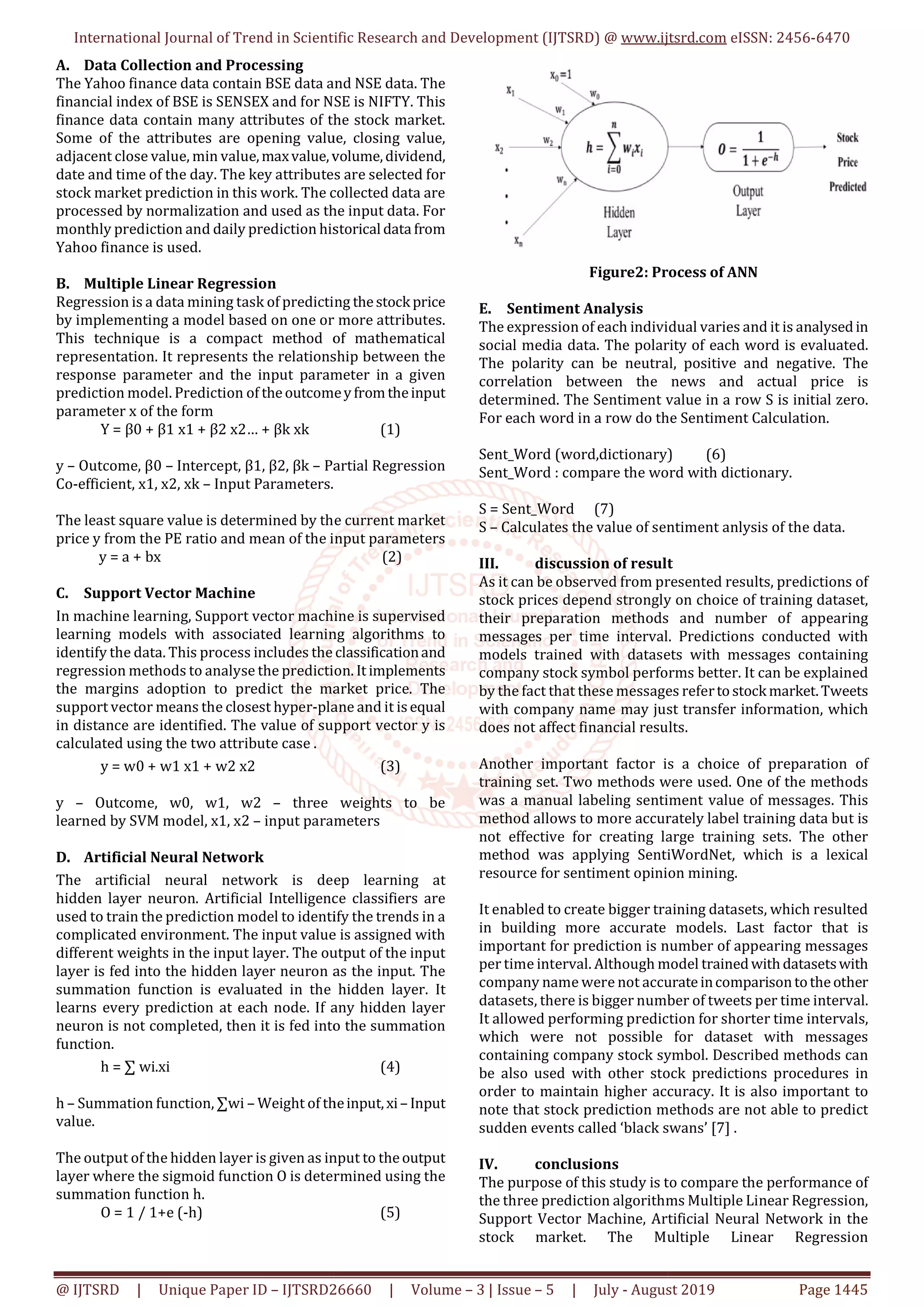 Predition Model for Stock Price on Big Data Analytics | PDF