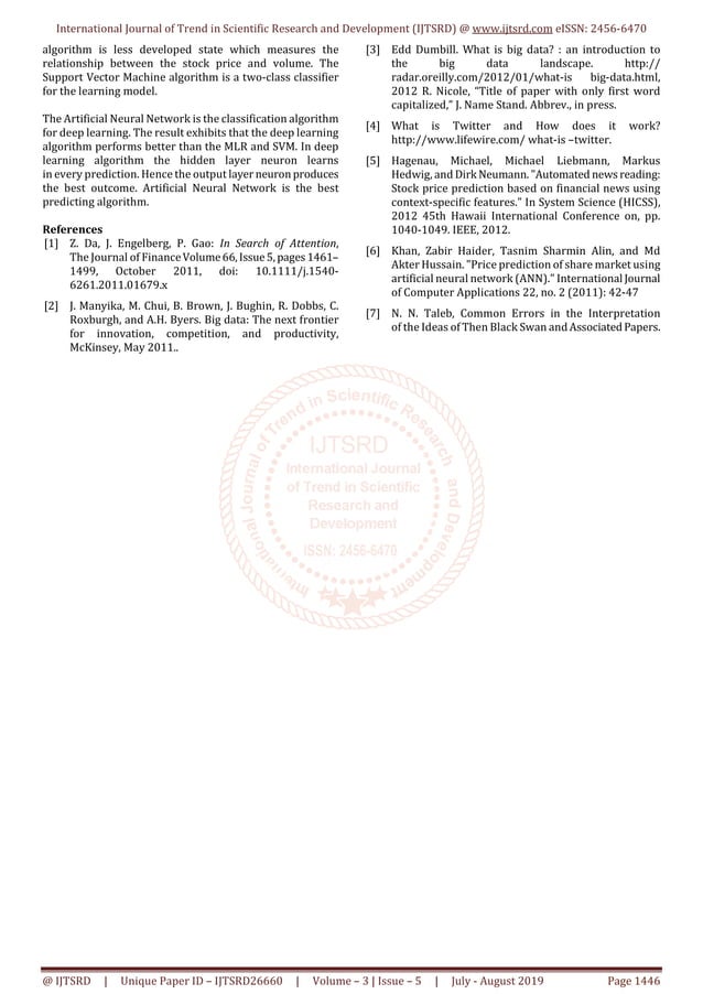 Predition Model for Stock Price on Big Data Analytics | PDF