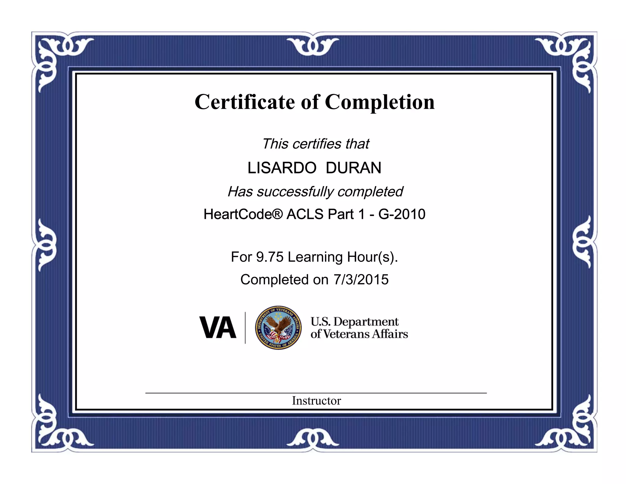 ACLS VA cert | PDF