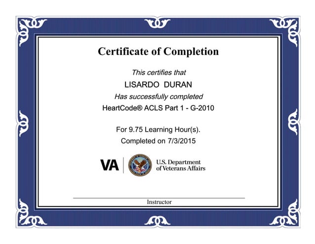 ACLS VA cert | PDF