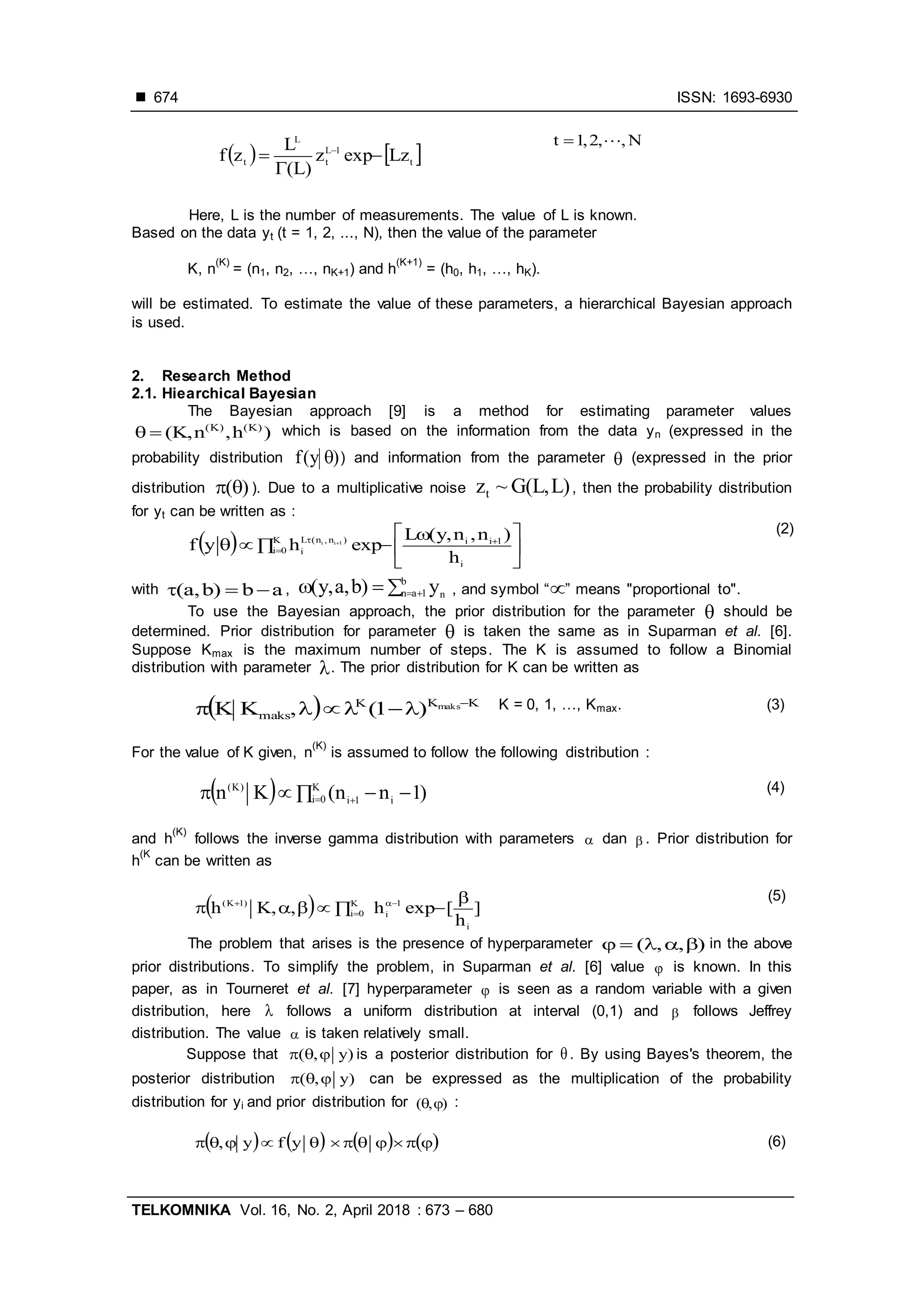 Bayesian Segmentation In Signal With Multiplicative Noise Using Reversible Jump Mcmc Pdf 