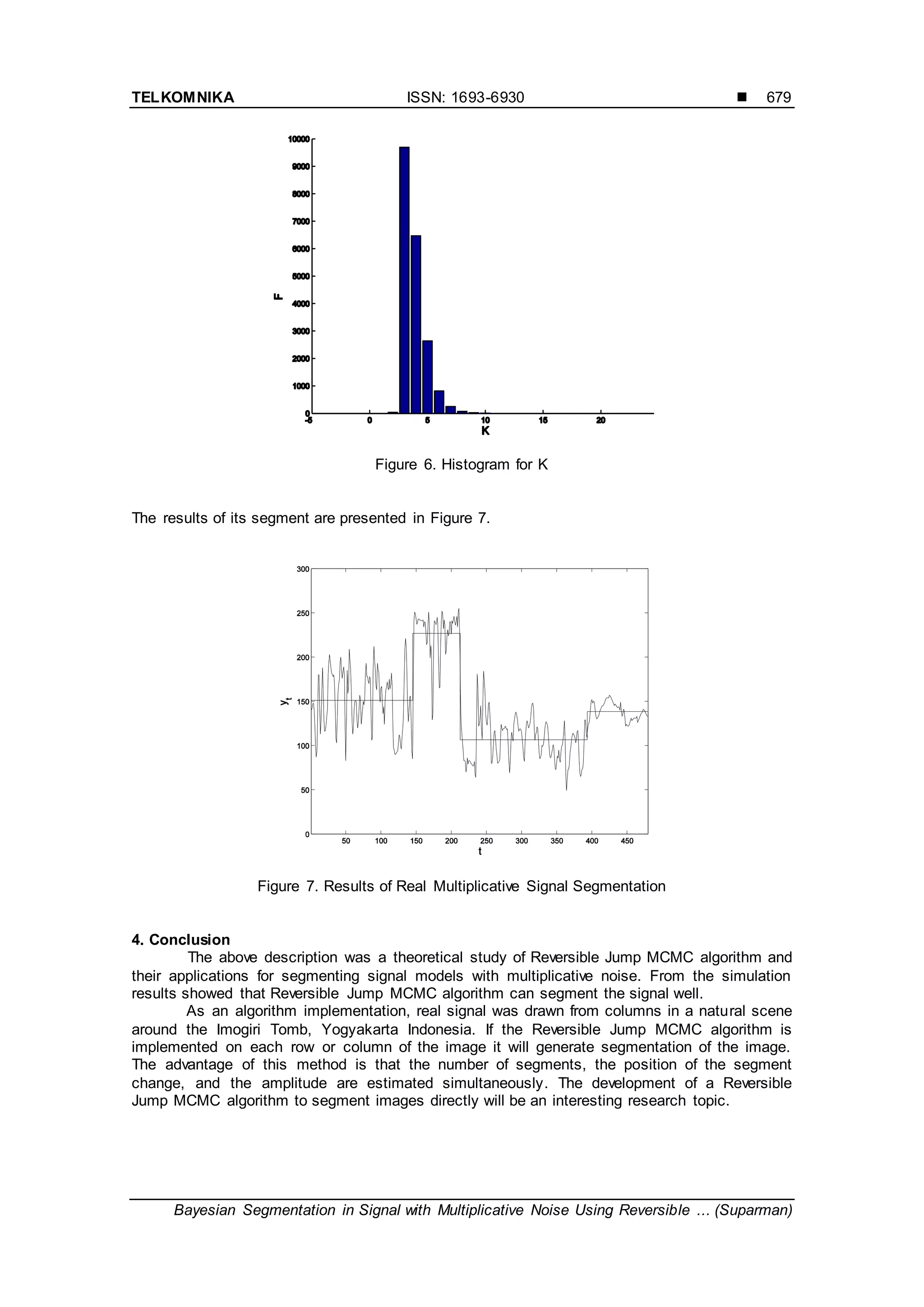Bayesian Segmentation In Signal With Multiplicative Noise Using Reversible Jump Mcmc Pdf 