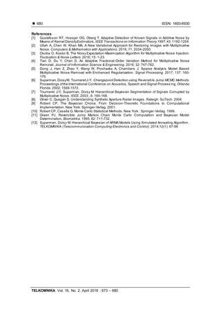 Bayesian Segmentation in Signal with Multiplicative Noise Using Reversible Jump MCMC | PDF