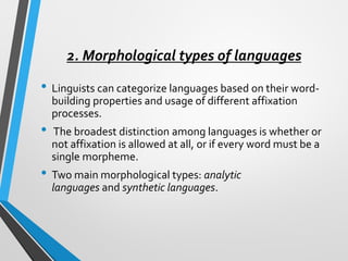 Morphological types of languages | PDF