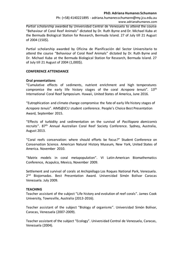 Adriana Humanes CV August 2016 | PDF