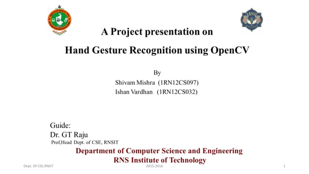 HandGestureRecognitionUsingOpenCV | PPTX | Technology & Computing