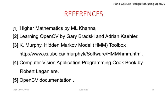 HandGestureRecognitionUsingOpenCV | PPTX | Technology & Computing