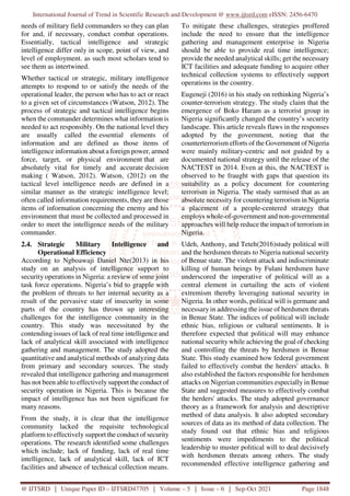 Strategic Military Intelligence and Operational Efficiency A Study of ...